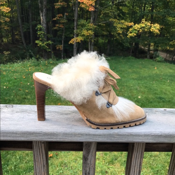 Coach | Shoes | Coach Rare Suede Shearling Heels Made In Italy | Poshmark